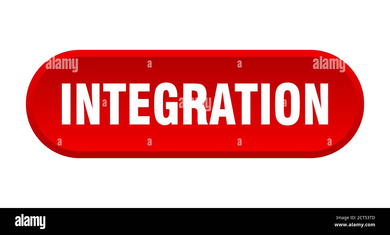 integration button. rounded sign isolated on white background Stock ...