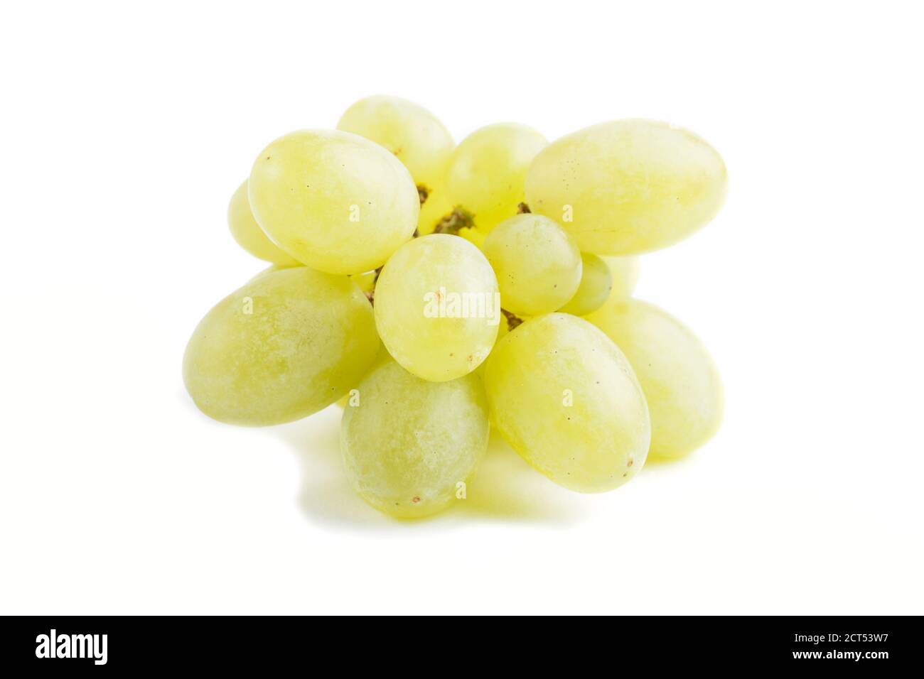Green grapes isolated on white background. Side view, close up Stock ...