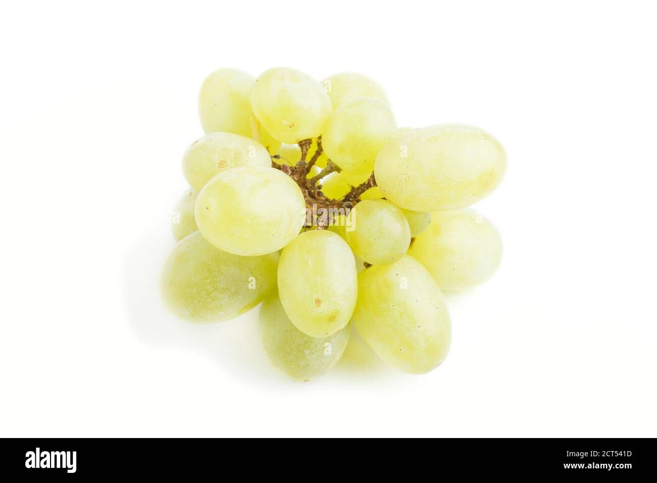 Green grapes isolated on white background. Side view, close up Stock ...