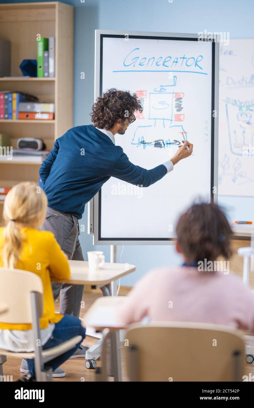 Elementary School Physics Teacher Uses Interactive Digital Whiteboard ...