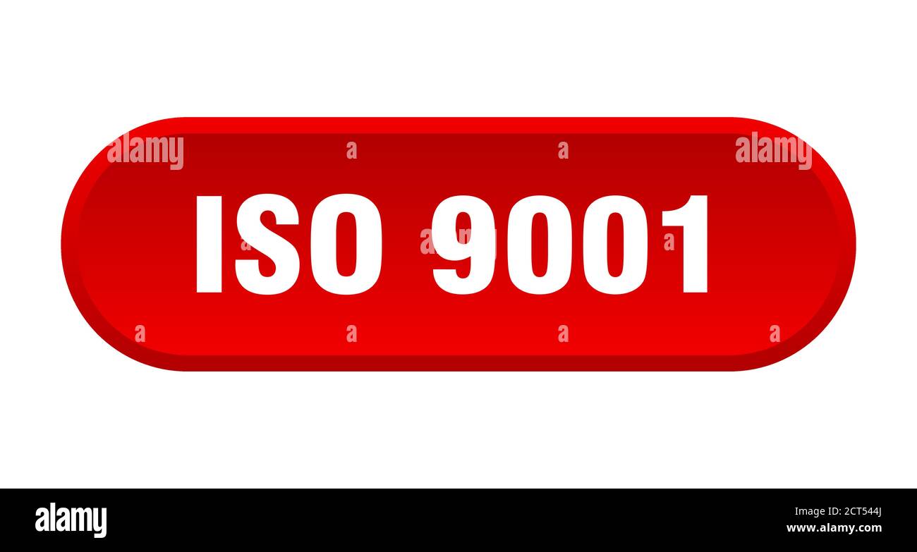 iso 9001 button. rounded sign isolated on white background Stock Vector ...