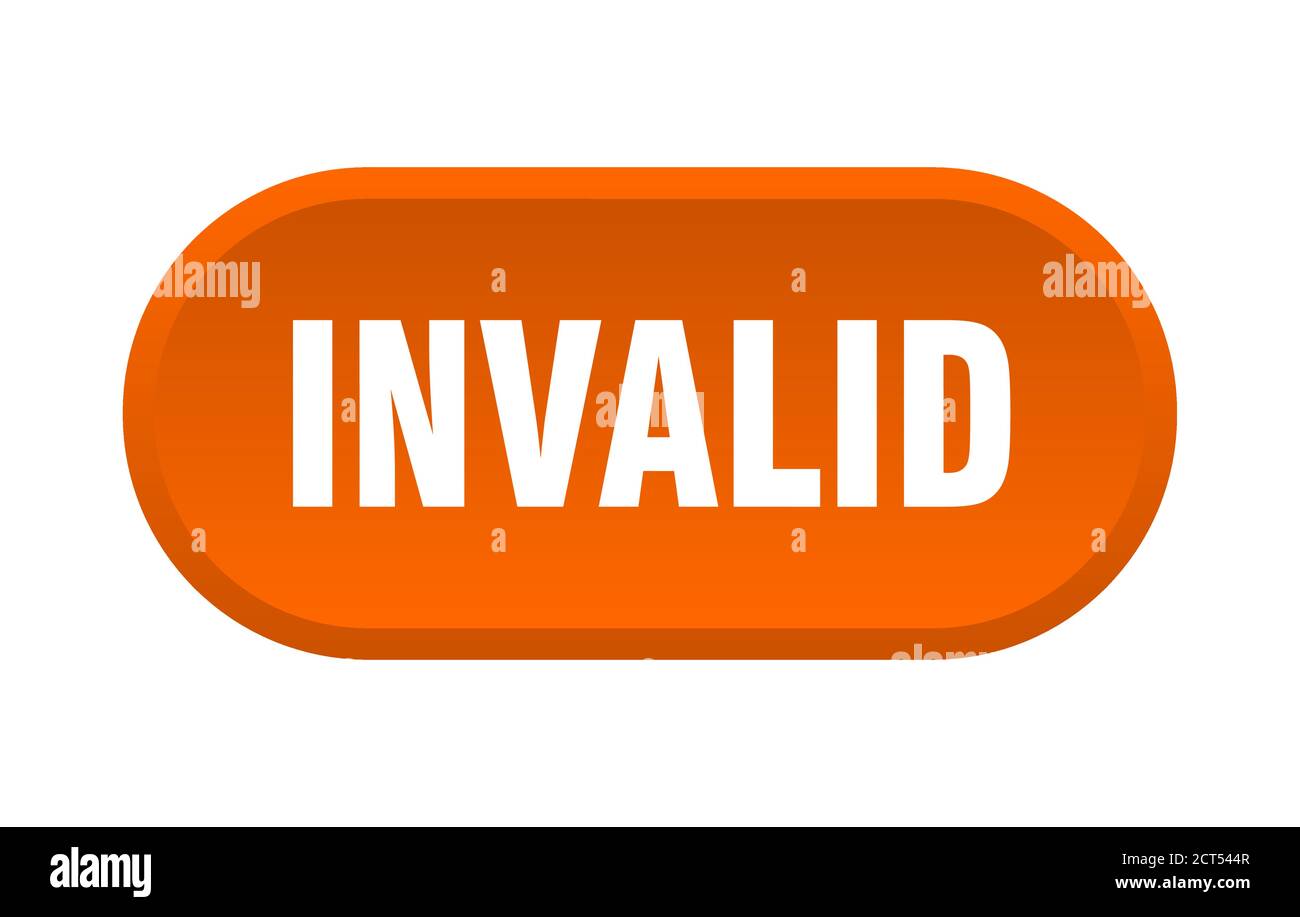 invalid button. rounded sign isolated on white background Stock Vector ...