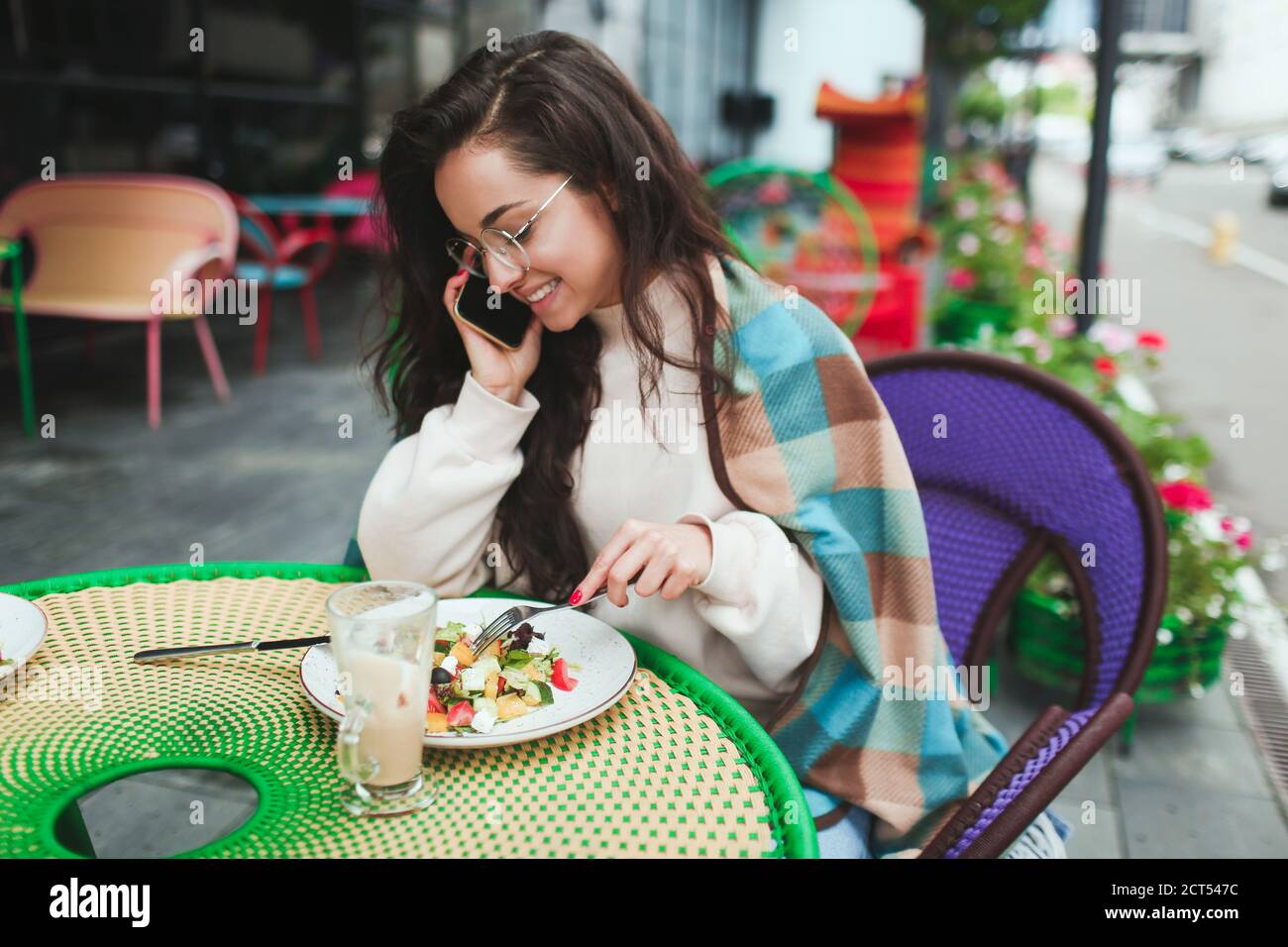 Girl Sitting Alone At Lunch Young Woman Sit Alone In Cafe Or