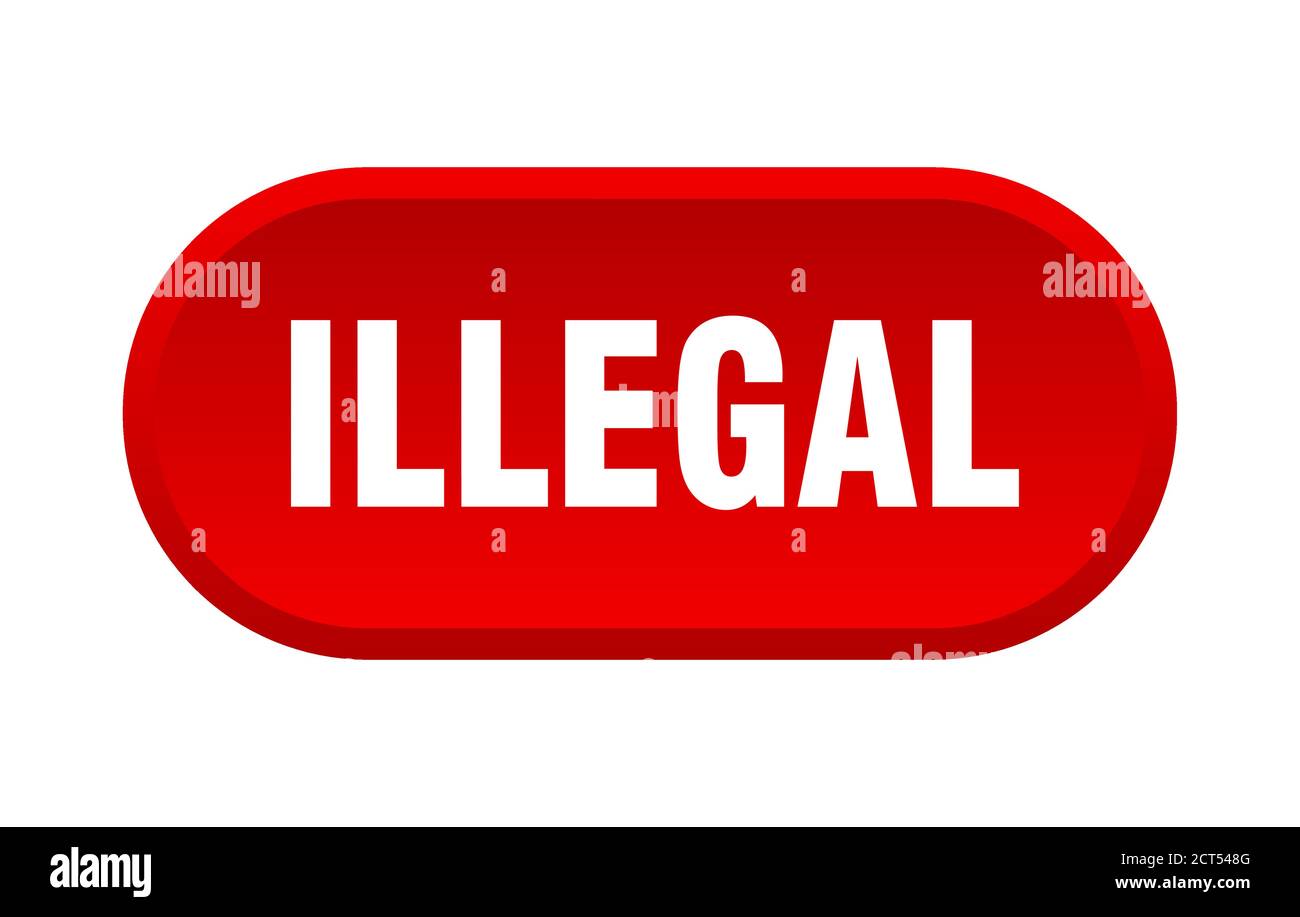 illegal button. rounded sign isolated on white background Stock Vector ...