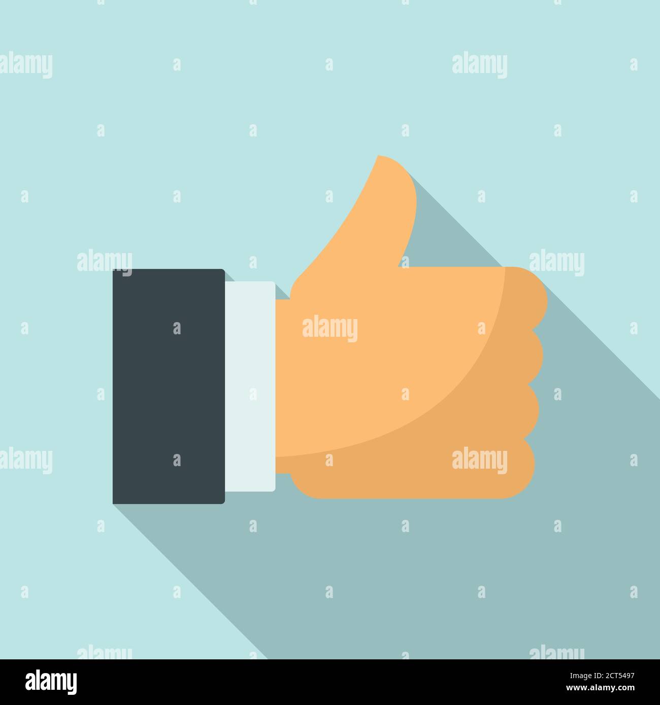 Thumb up reputation icon. Flat illustration of thumb up reputation ...