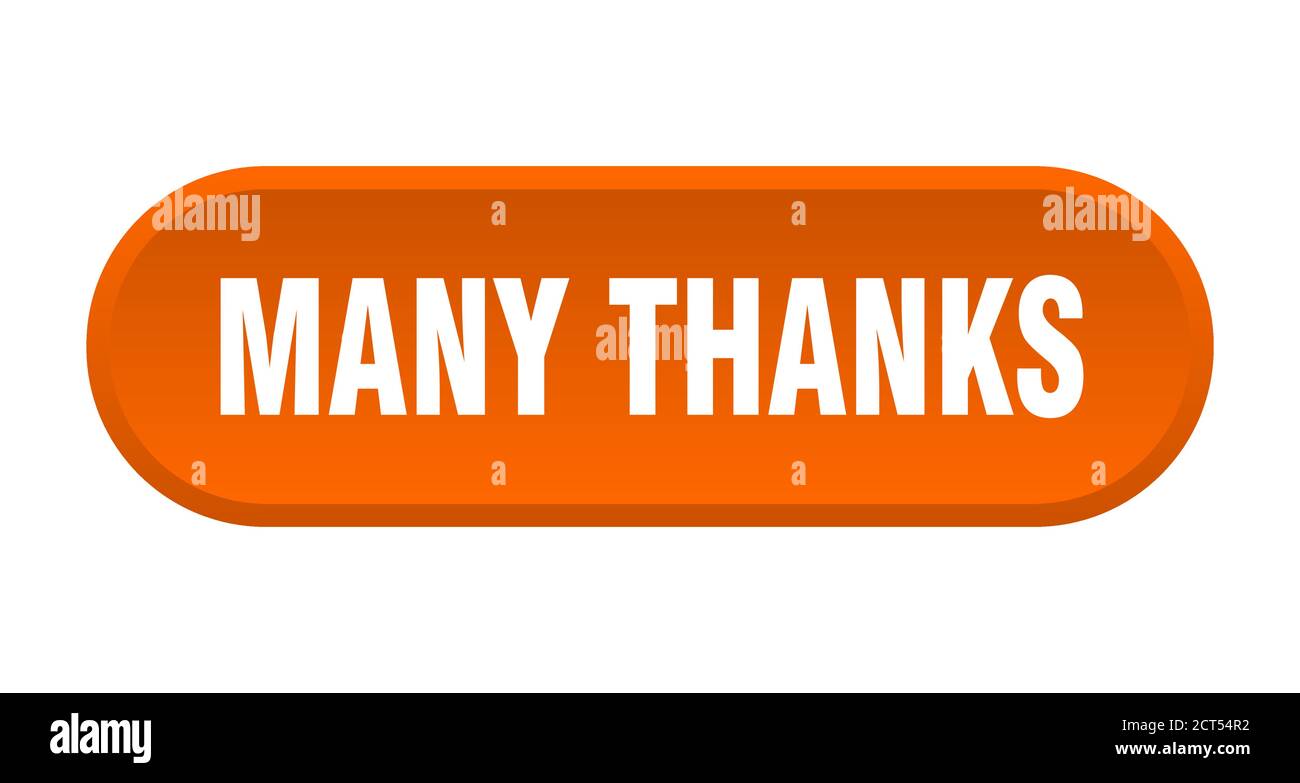 many thanks button. rounded sign isolated on white background Stock ...