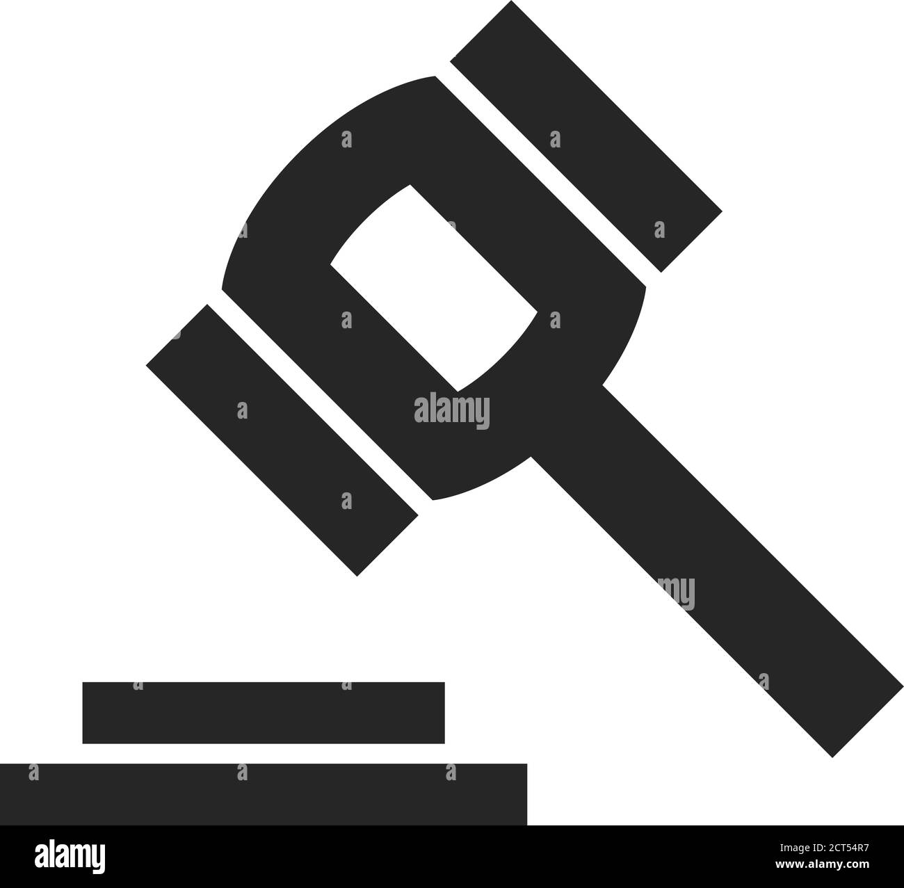 Wood hammer icon in thick outline style. Black and white monochrome ...