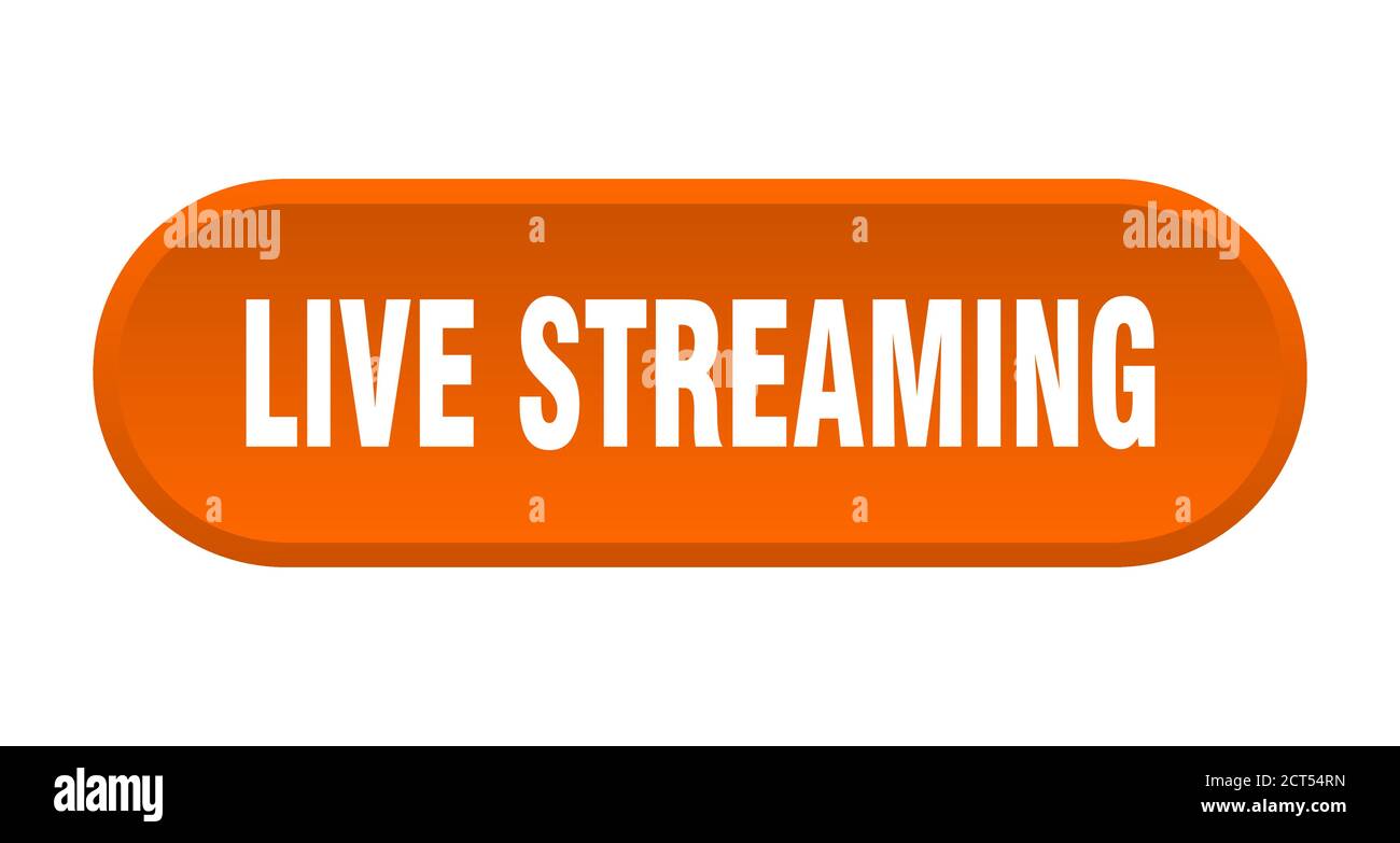 live streaming button. rounded sign isolated on white background Stock ...