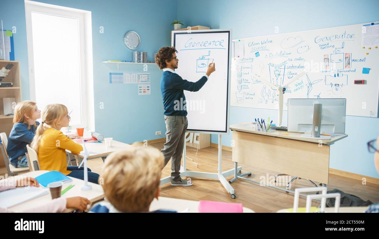 Elementary School Physics Teacher Uses Interactive Digital Whiteboard ...
