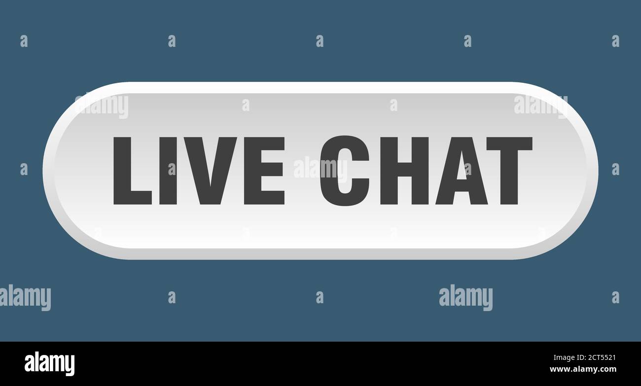 live chat button. rounded sign isolated on white background Stock ...