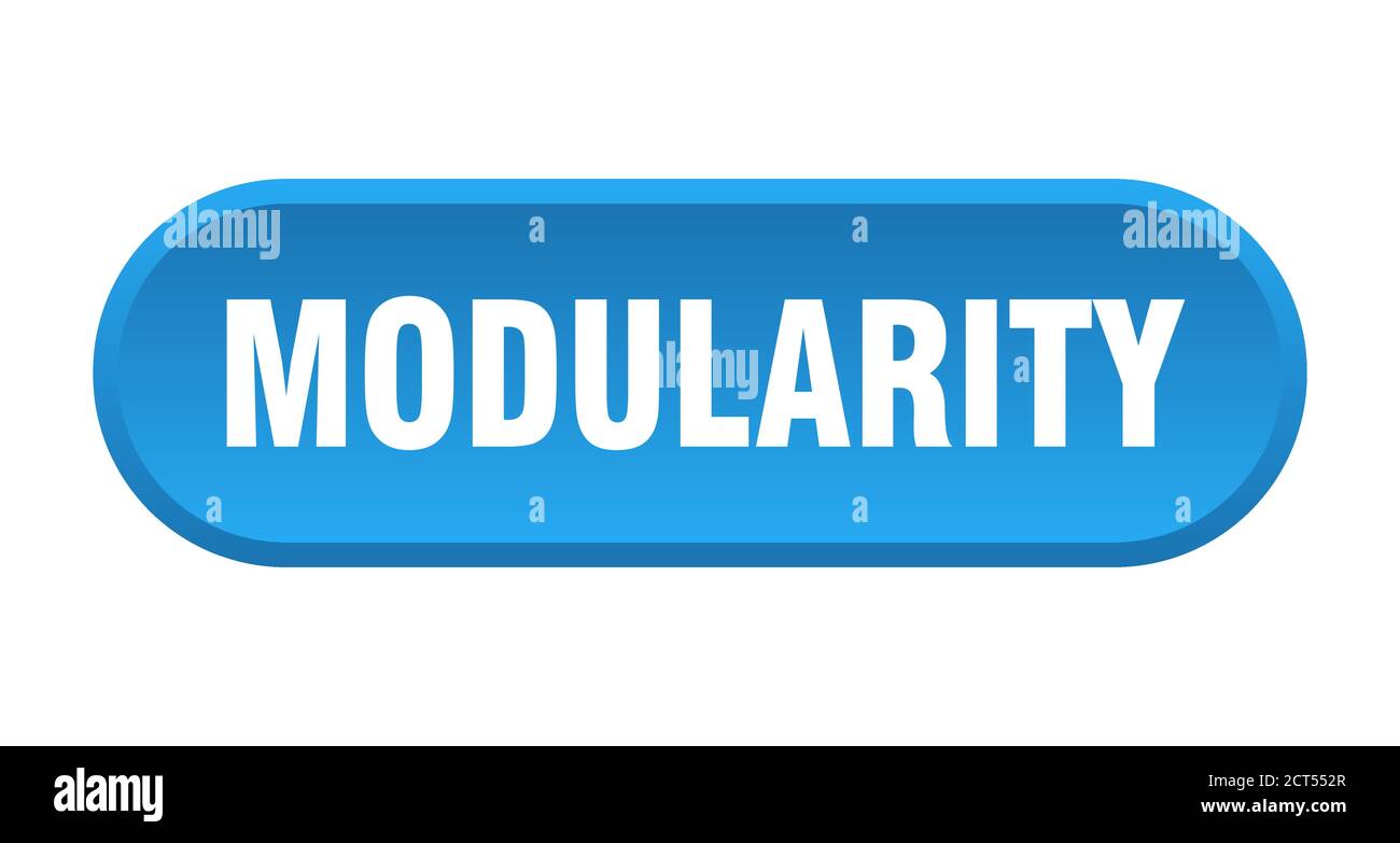modularity button. rounded sign isolated on white background Stock ...