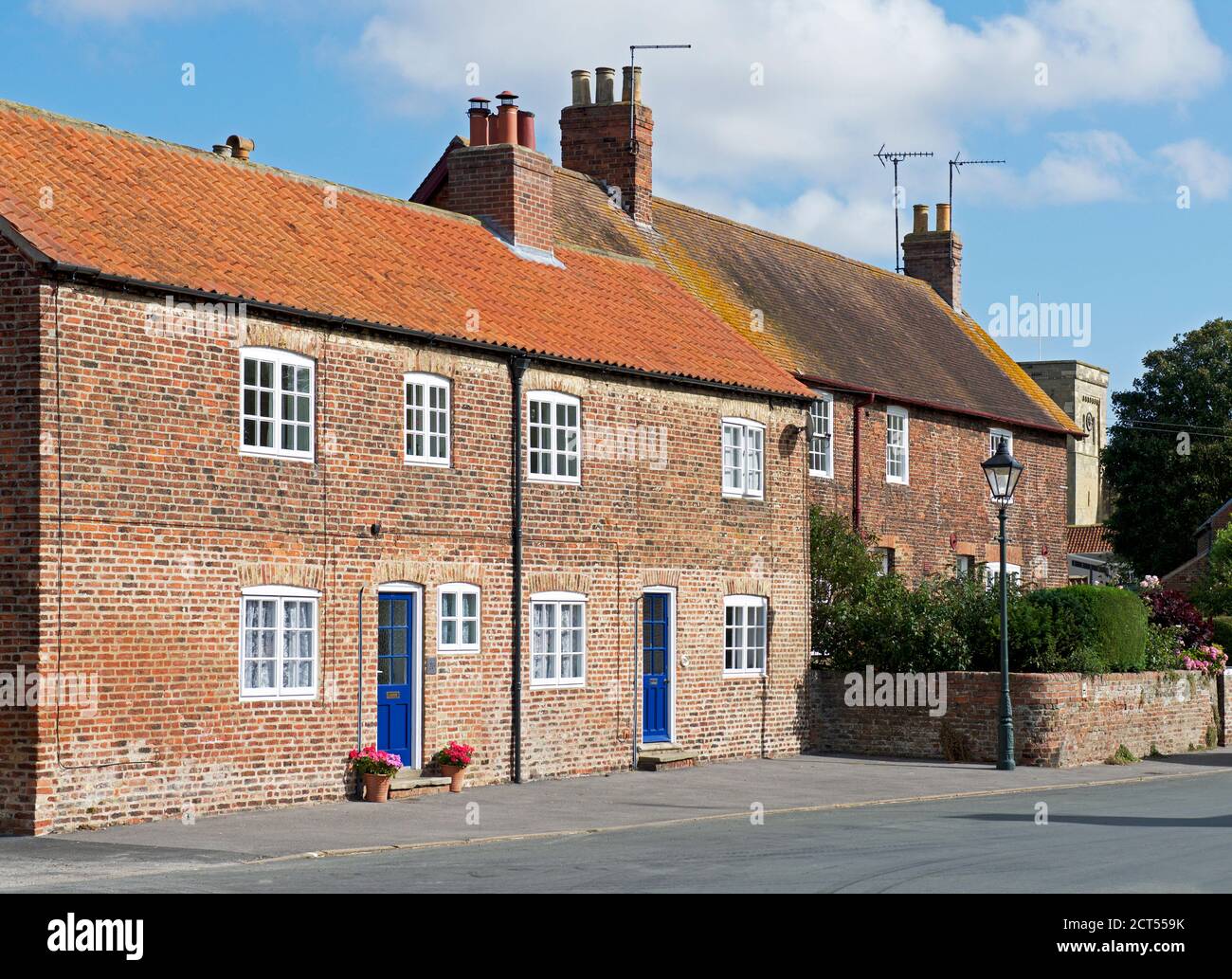 Cottages in the village of Etton, East Yorkshire, England UK Stock ...