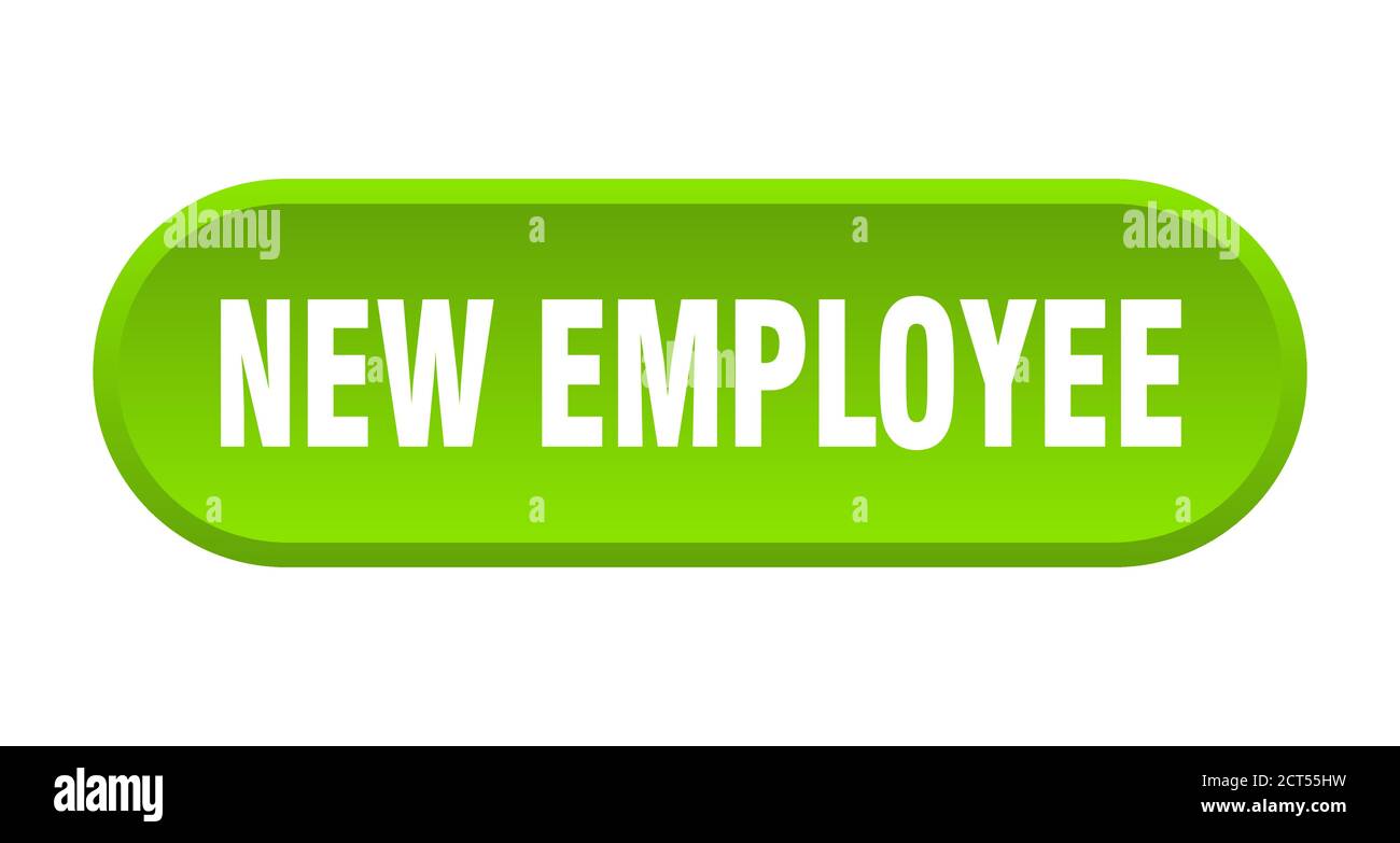 new employee button. rounded sign isolated on white background Stock ...