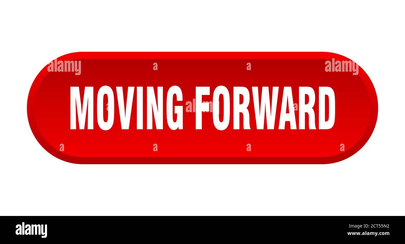 moving forward button. rounded sign isolated on white background Stock ...