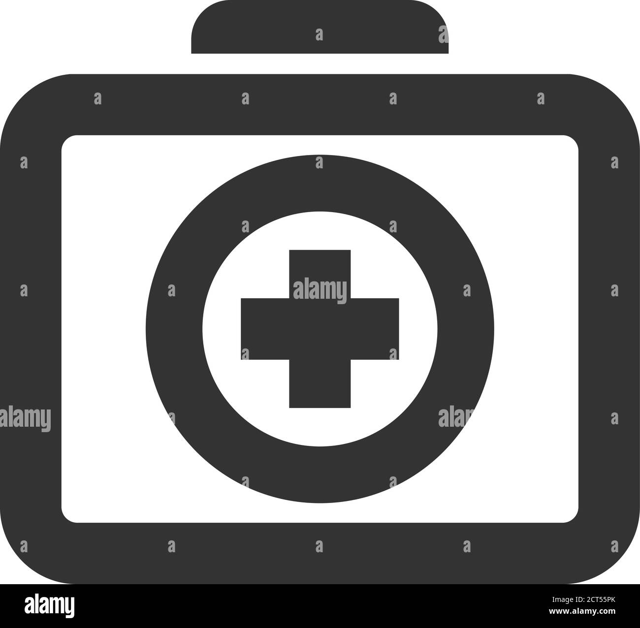 Medical case icon in thick outline style. Black and white monochrome ...
