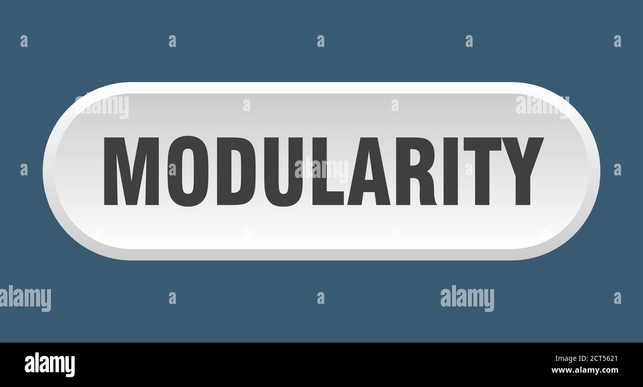 modularity button. rounded sign isolated on white background Stock ...