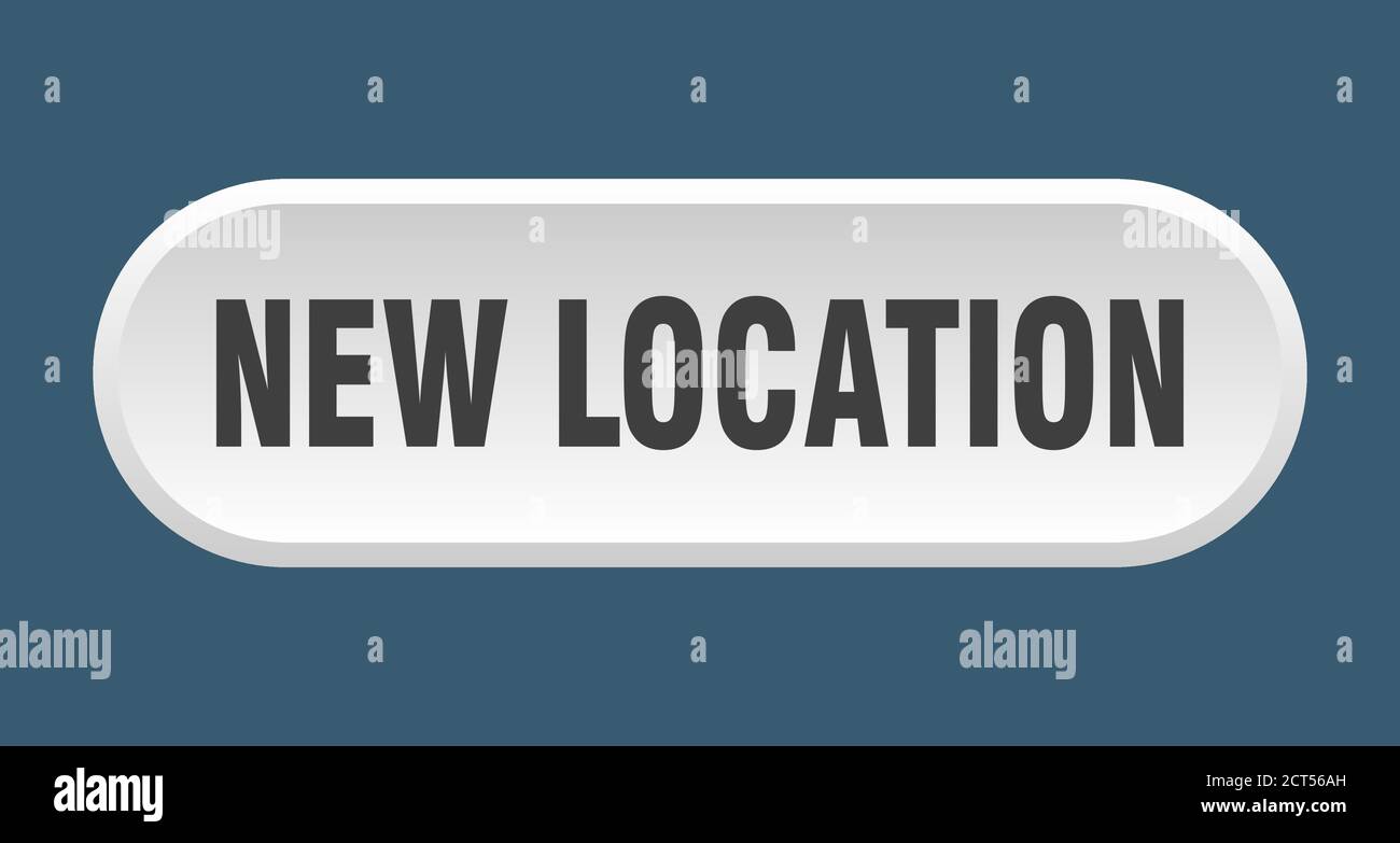 new location button. rounded sign isolated on white background Stock ...