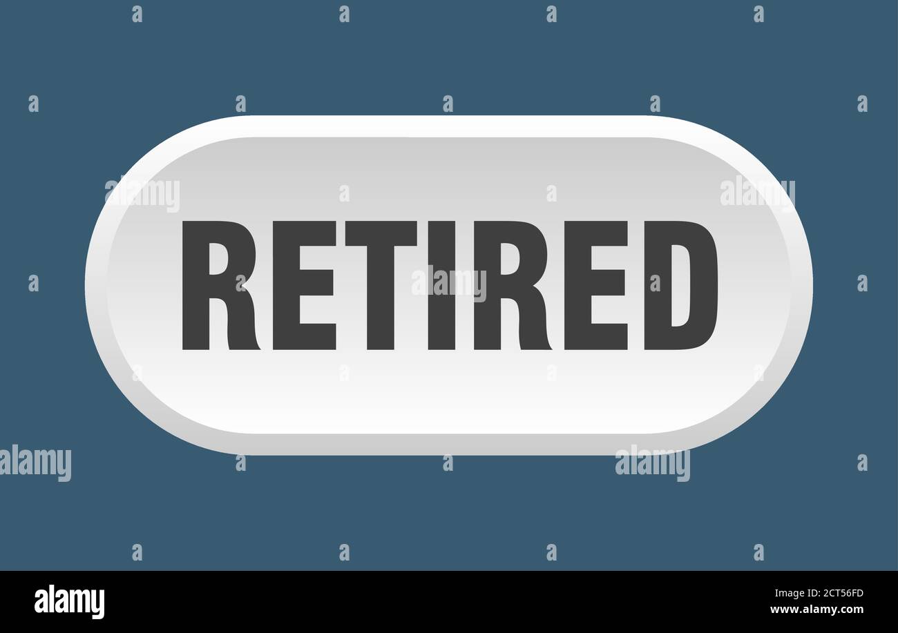 retired button. rounded sign isolated on white background Stock Vector ...