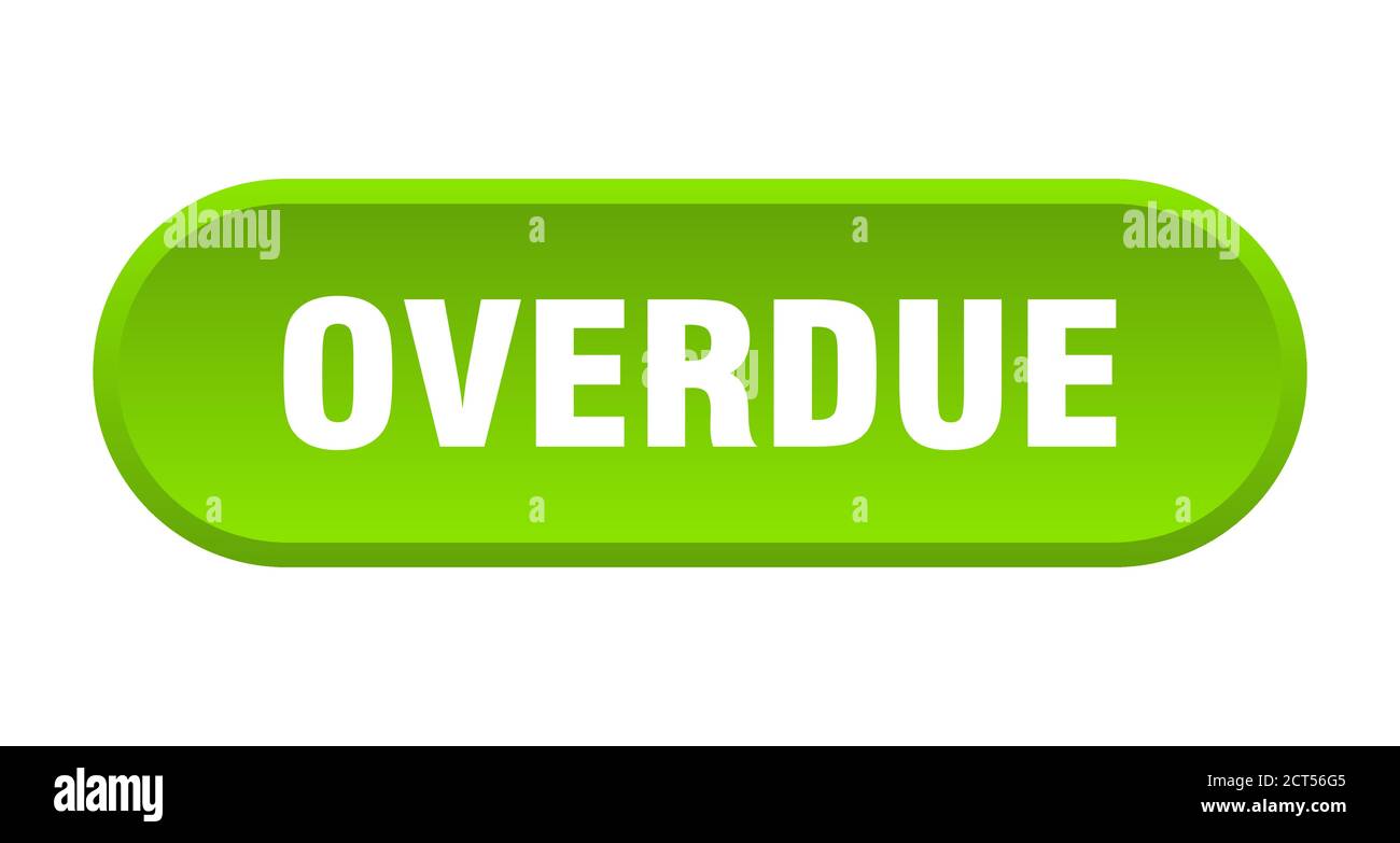 overdue button. rounded sign isolated on white background Stock Vector ...