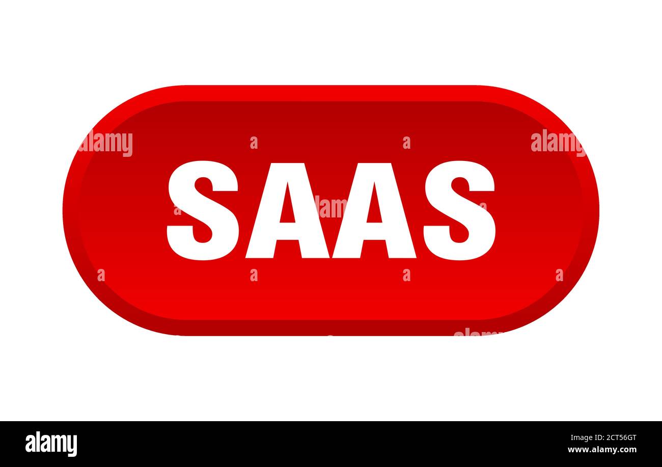 saas button. rounded sign isolated on white background Stock Vector ...