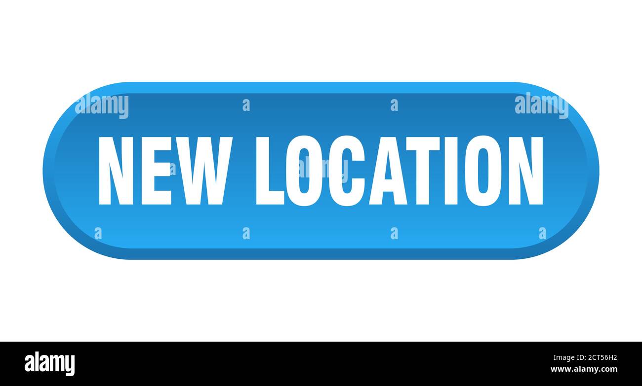 new location button. rounded sign isolated on white background Stock ...