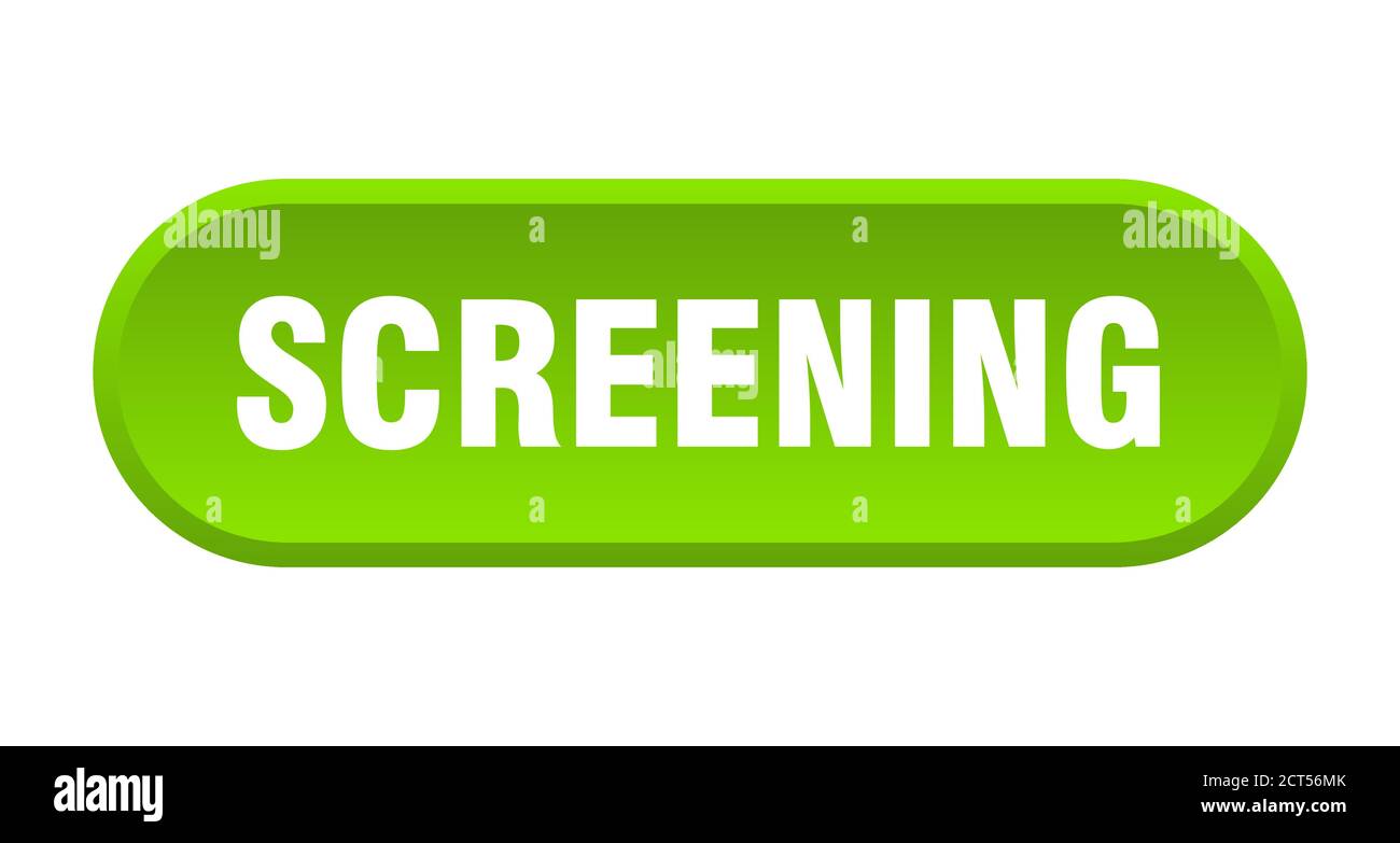 screening button. rounded sign isolated on white background Stock ...