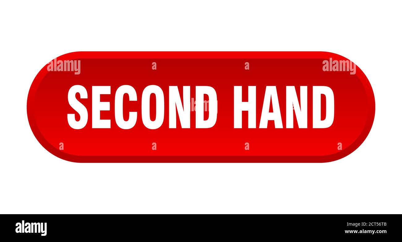 second hand button. rounded sign isolated on white background Stock ...