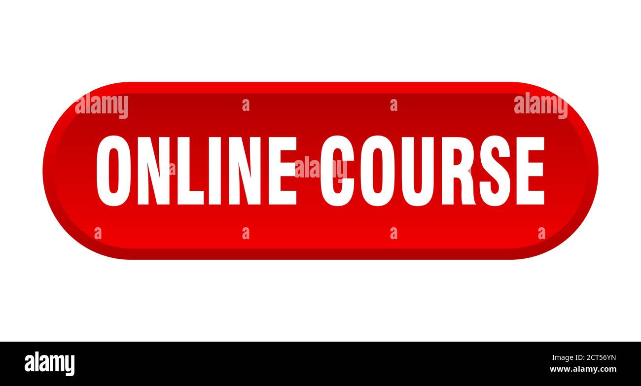 online course button. rounded sign isolated on white background Stock ...