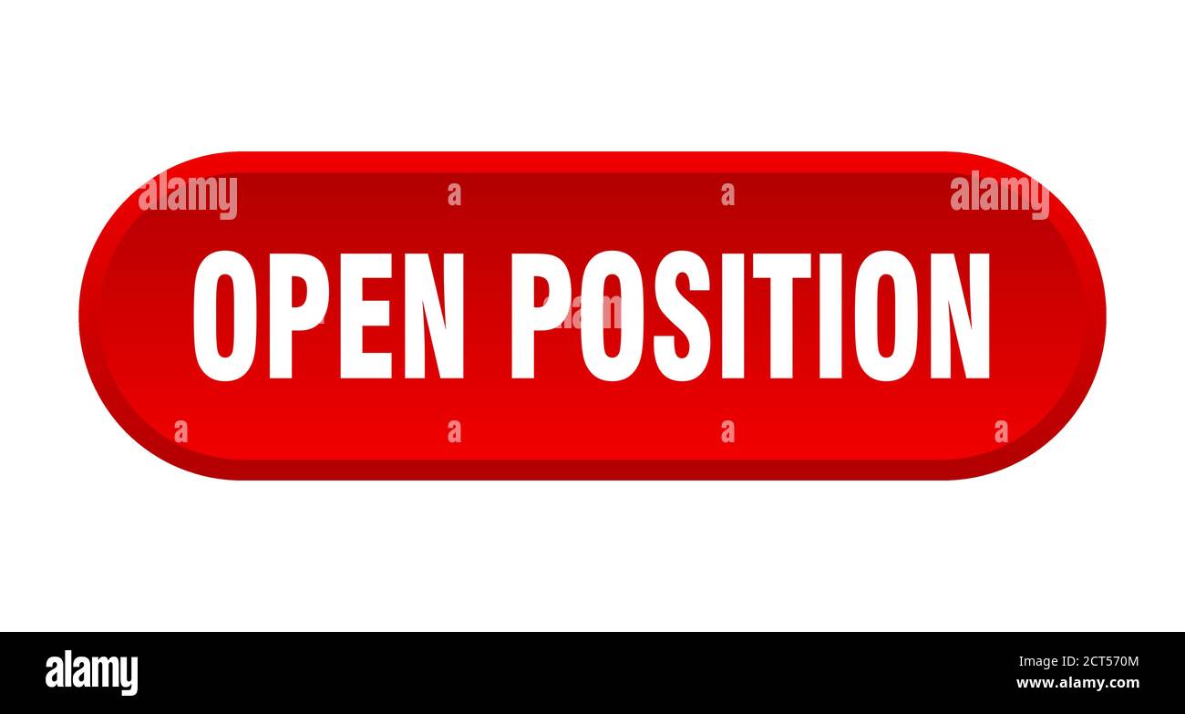 open position button. rounded sign isolated on white background Stock ...