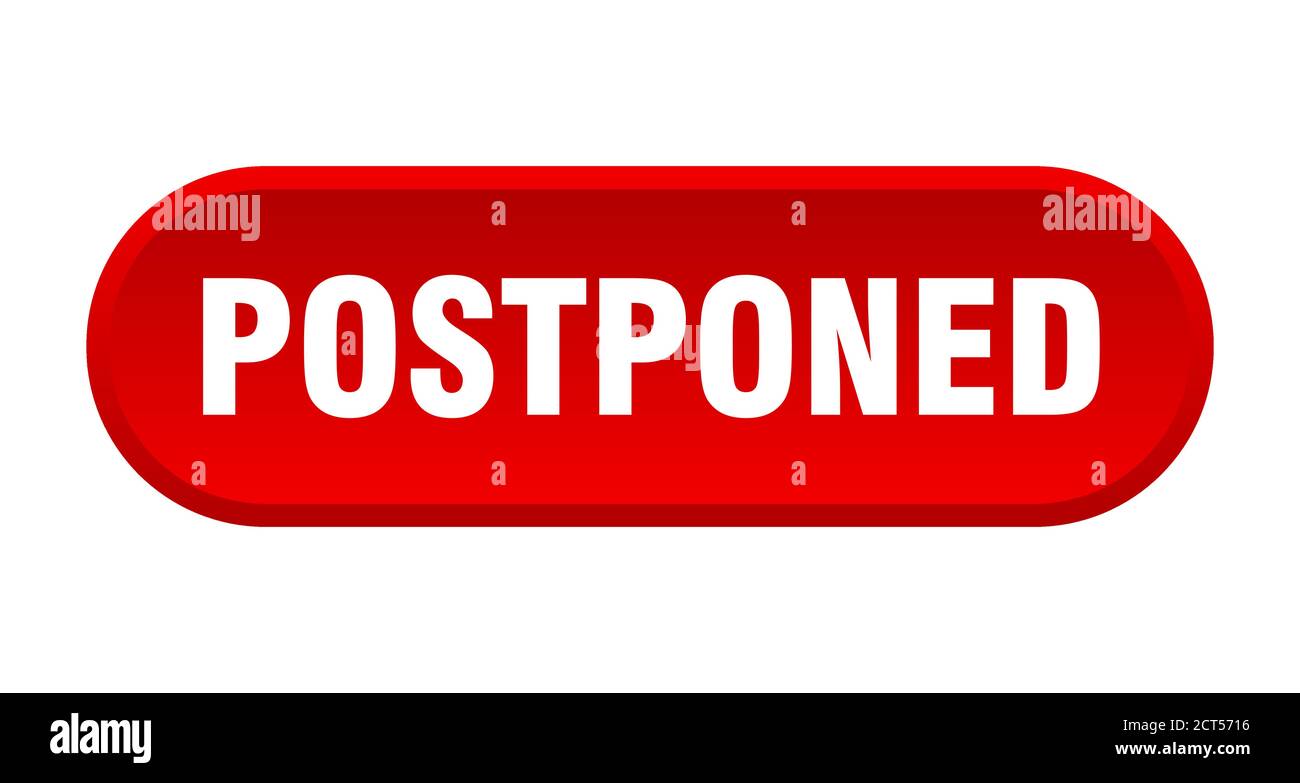 postponed button. rounded sign isolated on white background Stock ...