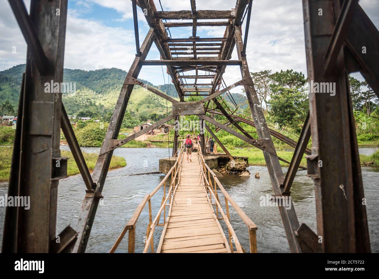 Bridge across Namorona River, Ranomafana, Madagascar Central Highlands ...