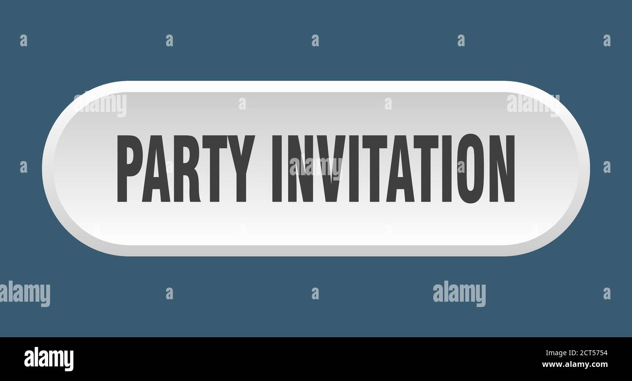 party invitation button. rounded sign isolated on white background Stock Vector Image & Art - Alamy