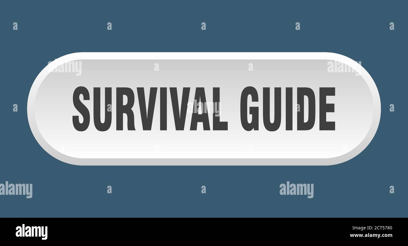 survival guide button. rounded sign isolated on white background Stock ...