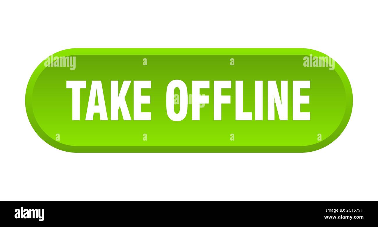 take offline button. rounded sign isolated on white background Stock ...