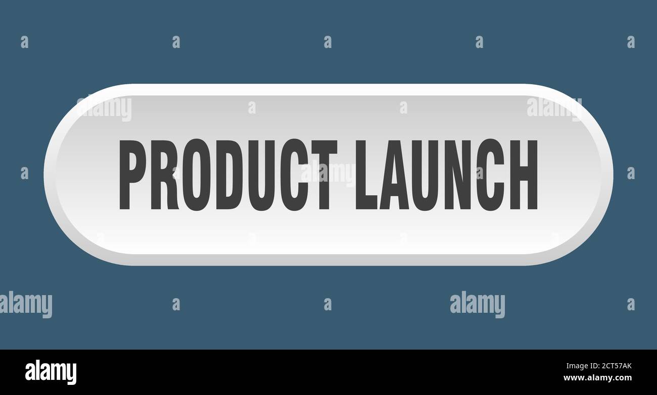 product launch button. rounded sign isolated on white background Stock ...