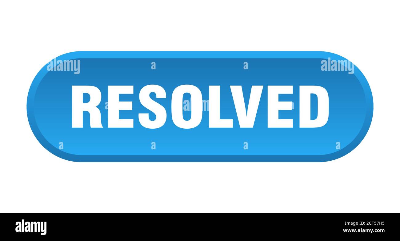 resolved button. rounded sign isolated on white background Stock Vector ...