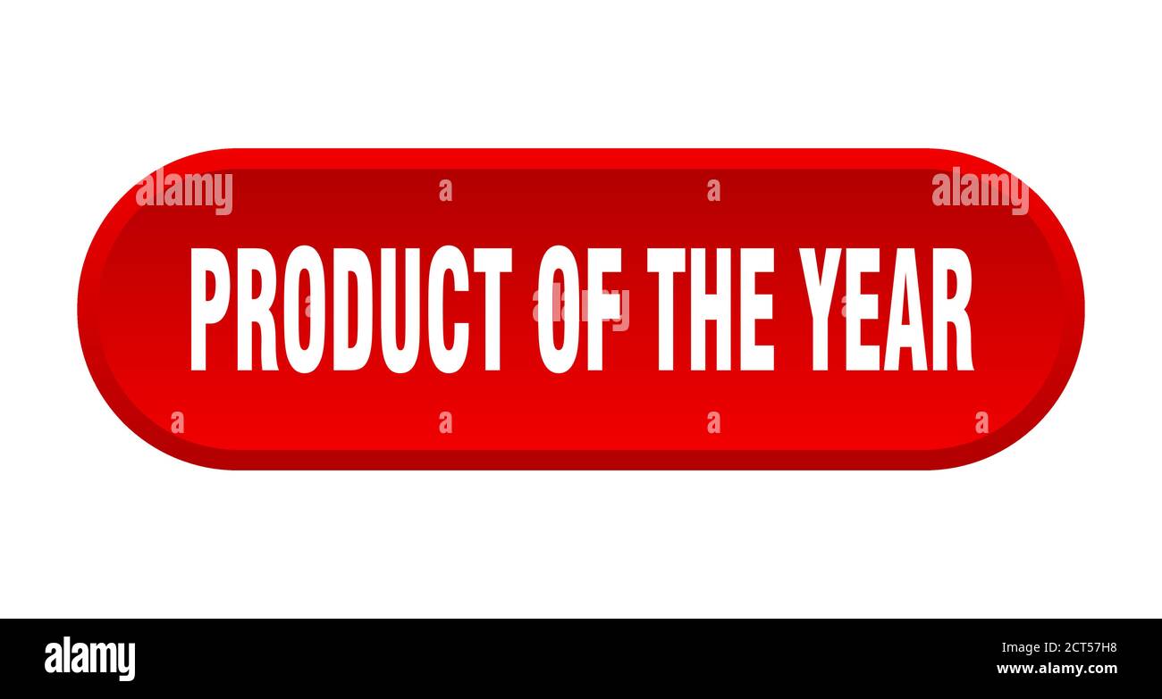 product of the year button. rounded sign isolated on white background ...