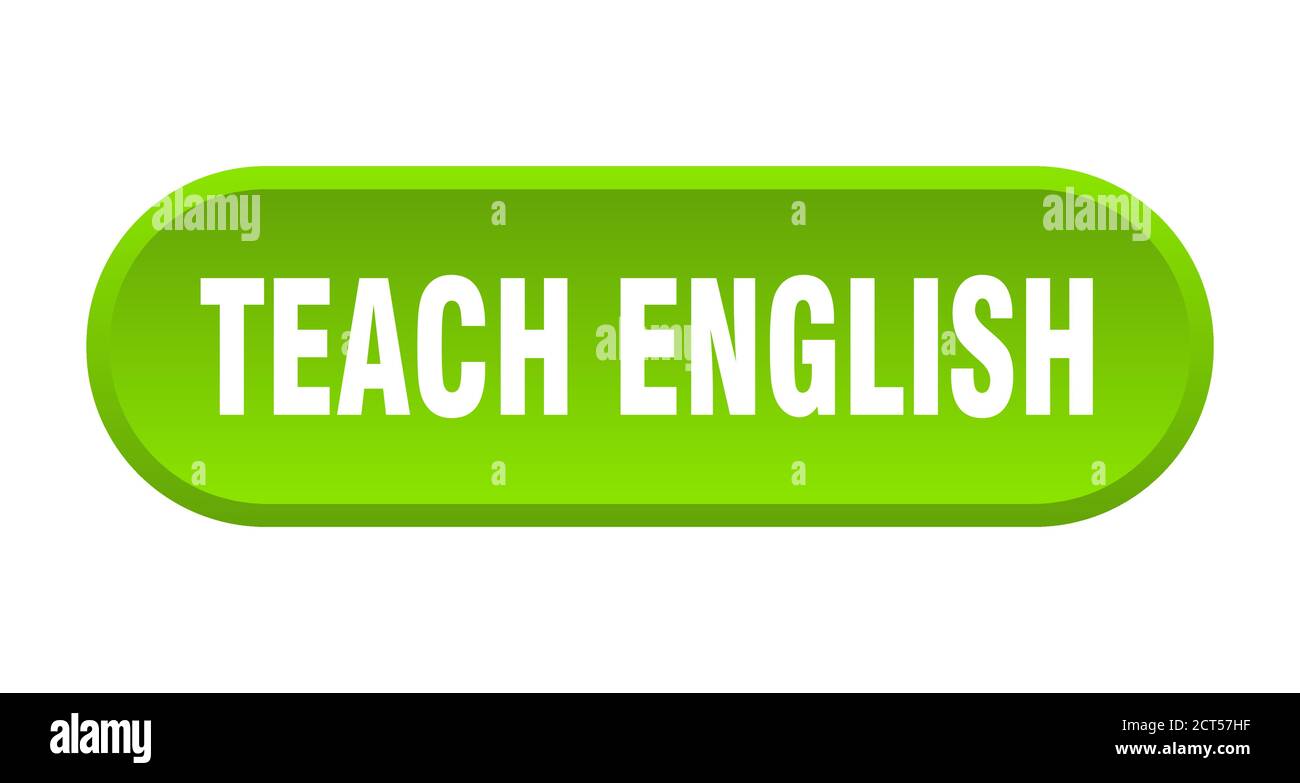teach english button. rounded sign isolated on white background Stock ...
