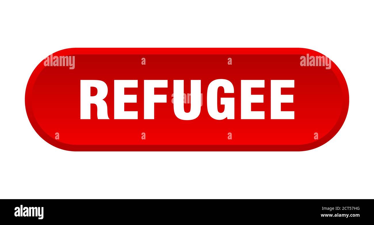 refugee button. rounded sign isolated on white background Stock Vector ...