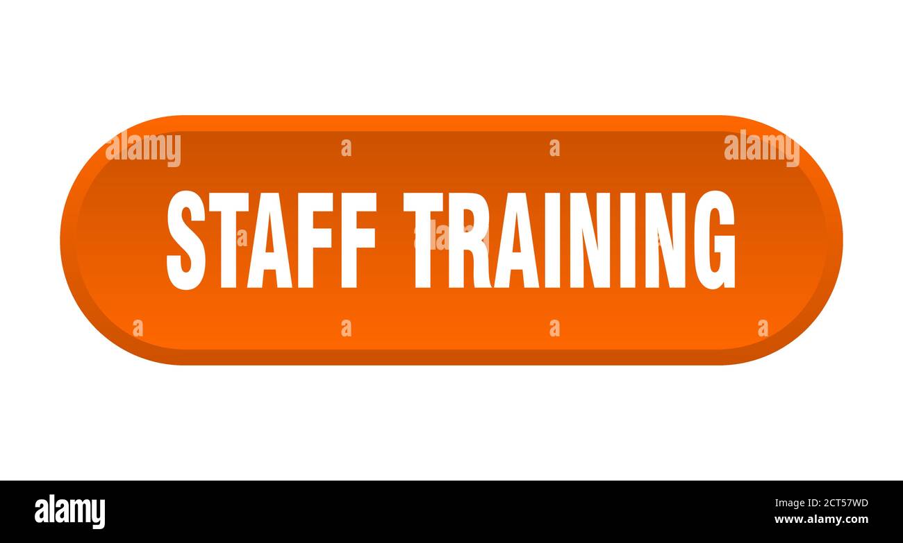 staff training button. rounded sign isolated on white background Stock ...