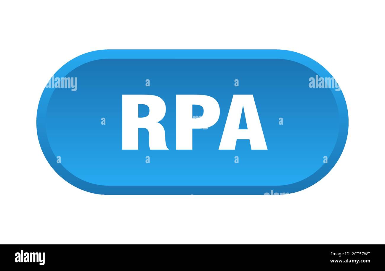 rpa button. rounded sign isolated on white background Stock Vector ...
