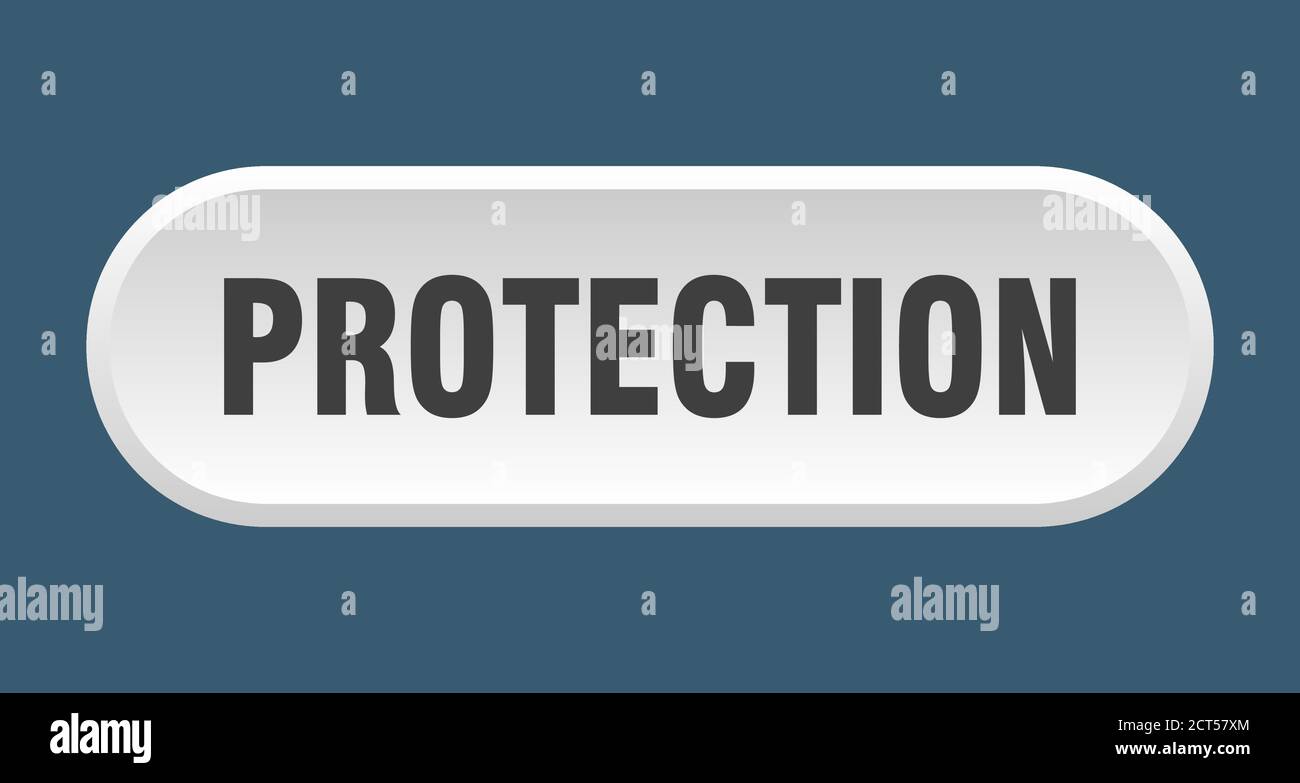 protection button. rounded sign isolated on white background Stock ...