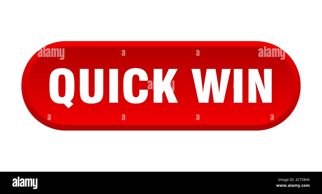 quick win button. rounded sign isolated on white background Stock ...