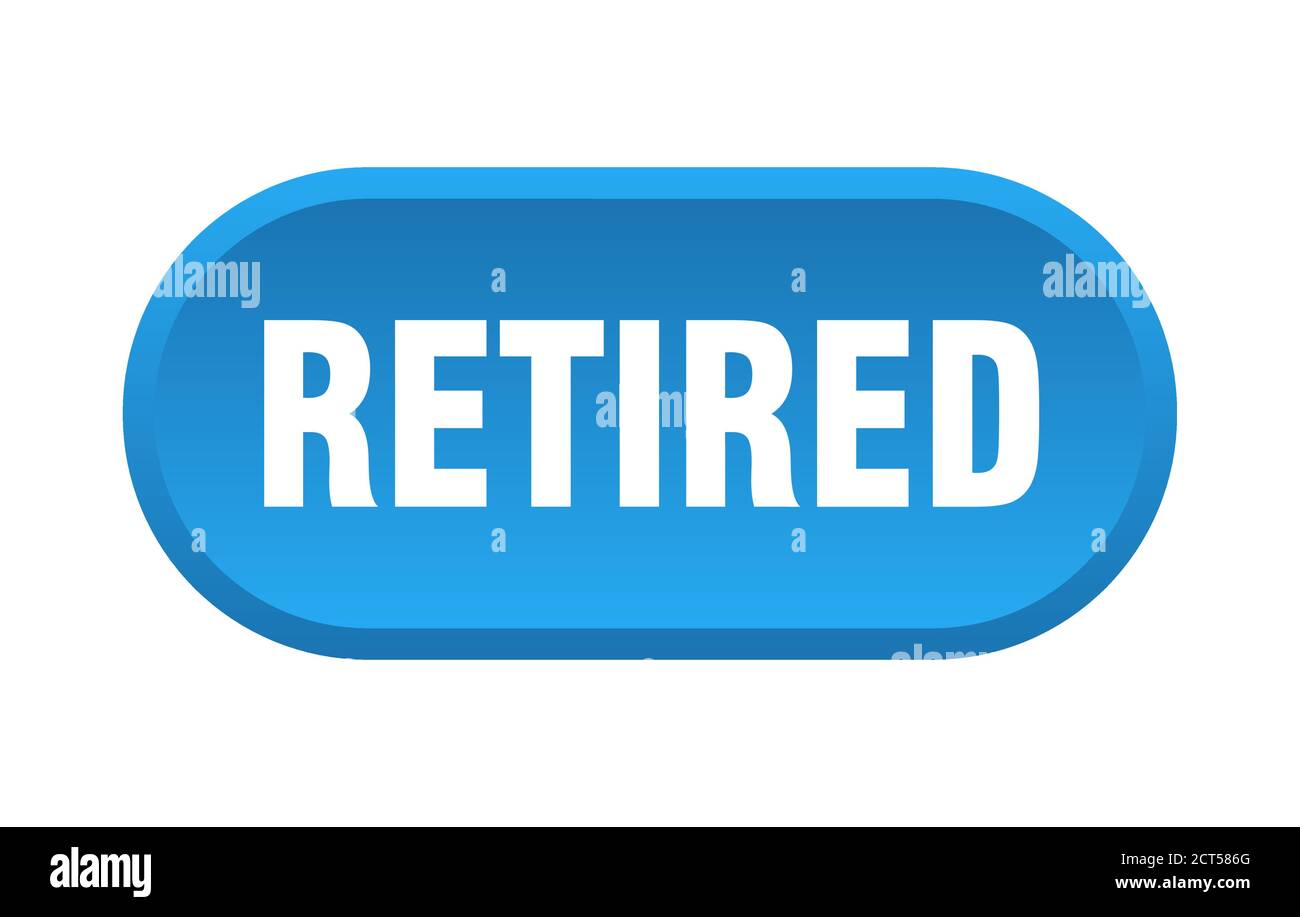 retired button. rounded sign isolated on white background Stock Vector ...