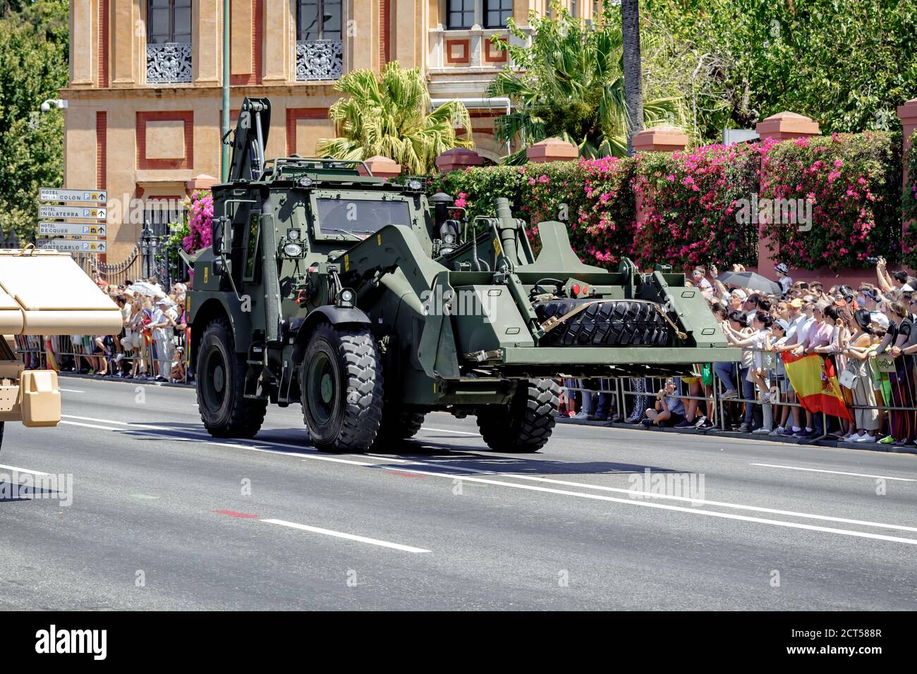 Seville, Spain - June 01, 2019: Campaign Artillery Group. Land army ...