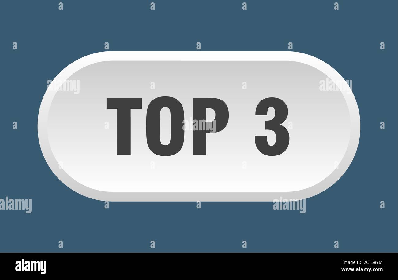 top 3 button. rounded sign isolated on white background Stock Vector ...