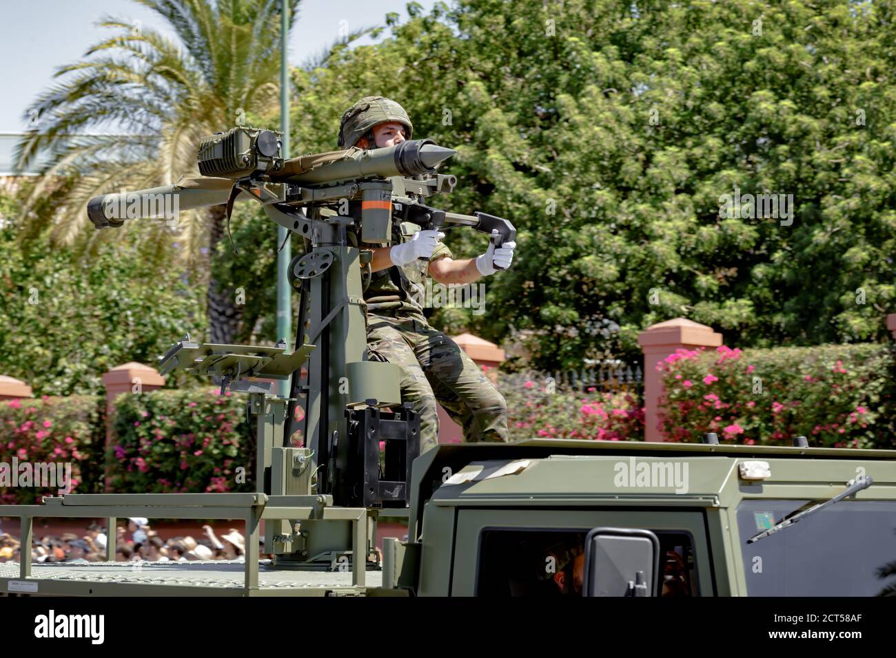 Seville, Spain - June 01, 2019: Campaign Artillery Group. Land army ...