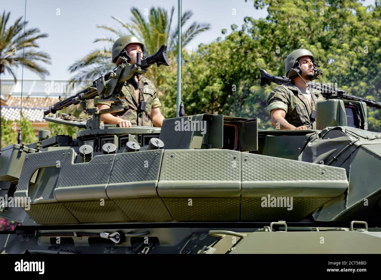 Seville, Spain - June 01, 2019: Campaign Artillery Group. Land army ...