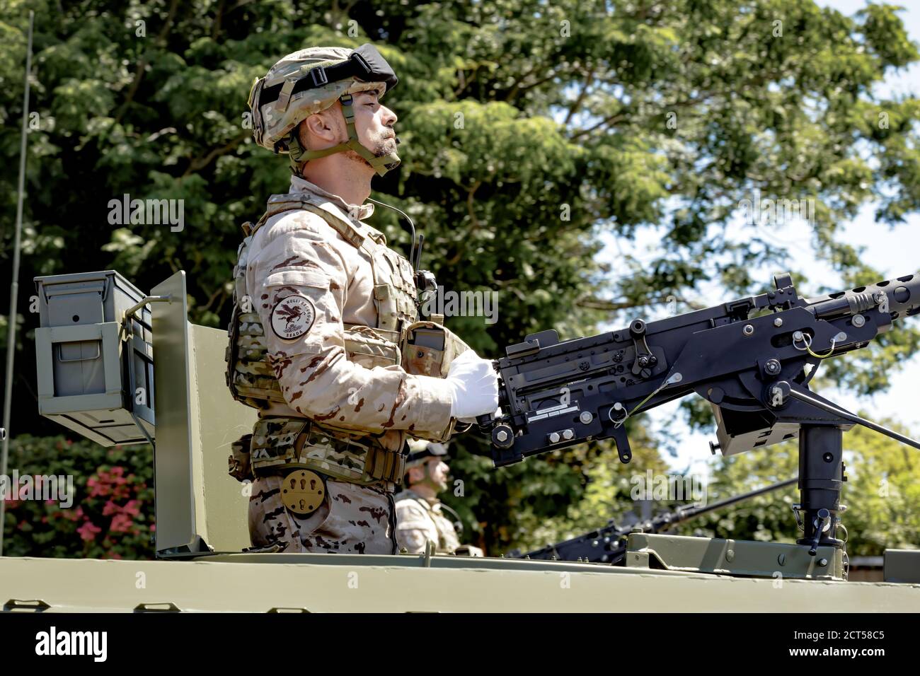Seville, Spain - June 01, 2019: Campaign Artillery Group. Land army ...