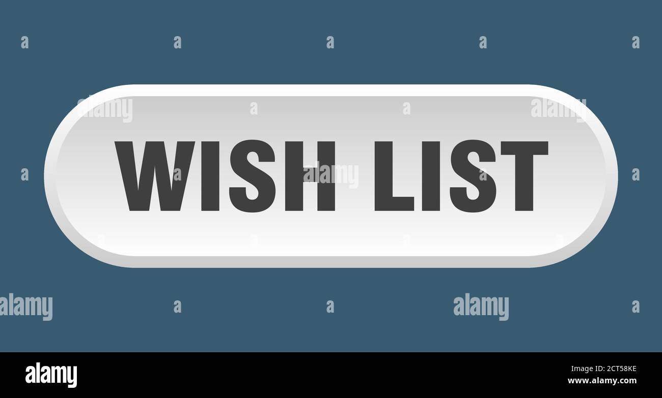wish list button. rounded sign isolated on white background Stock ...